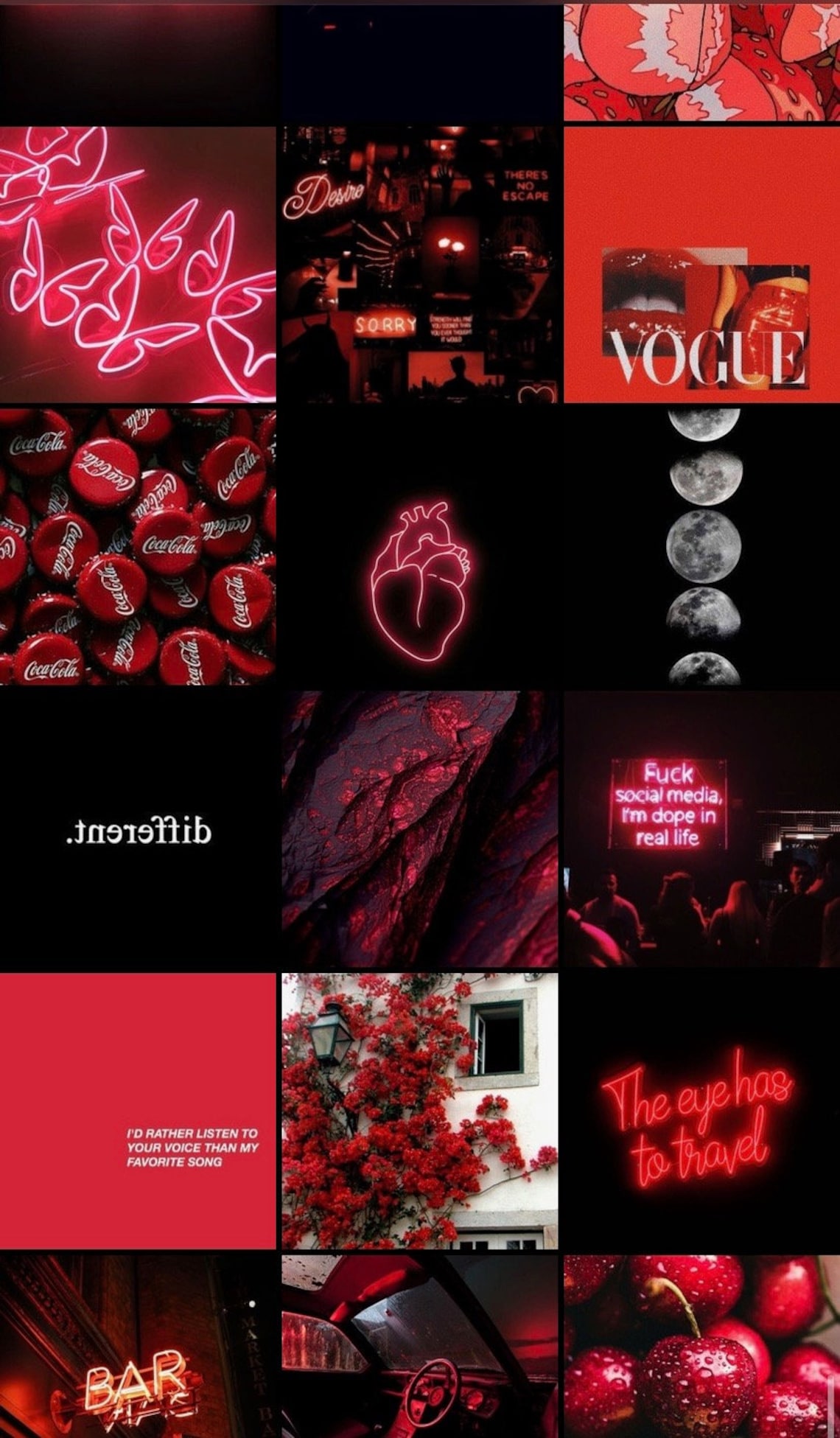 VSCO/ Aesthetic Red Picture Collage - Etsy