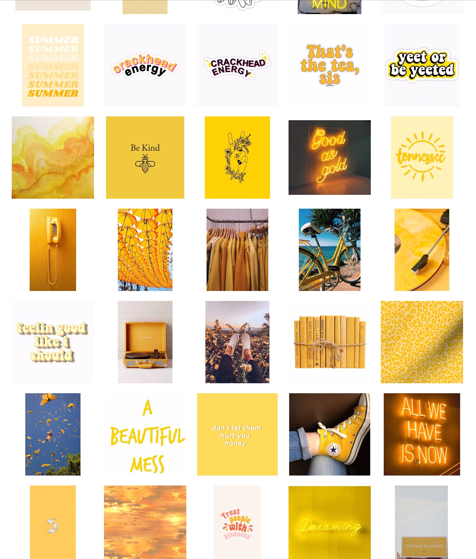 VSCO/ Aesthetic Yellow Picture Collage - Etsy