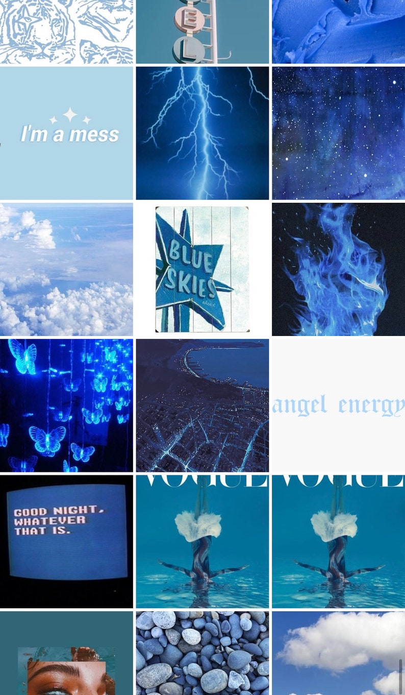 VSCO/ Aesthetic Blue Picture Collage - Etsy