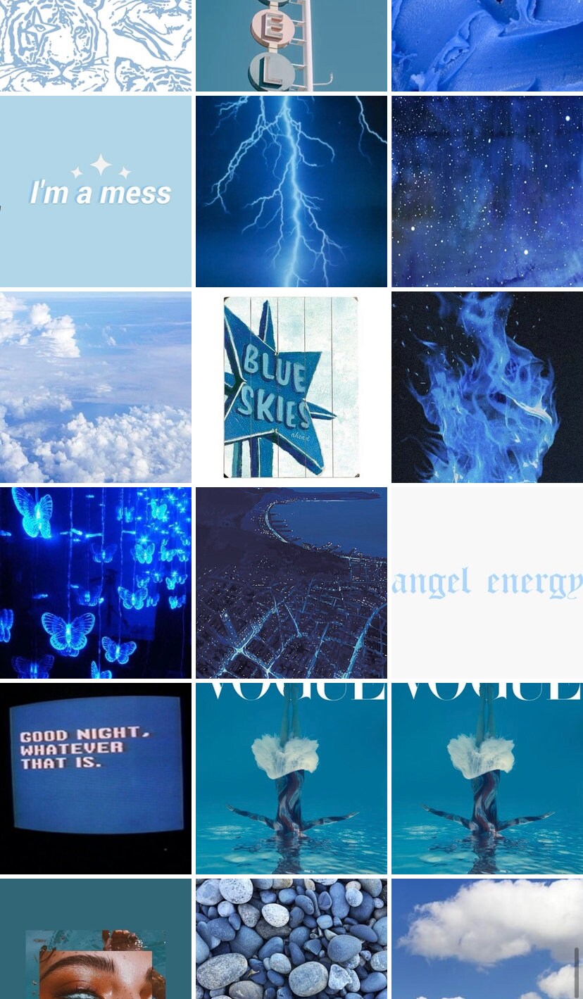 VSCO/ Aesthetic Blue Picture Collage - Etsy