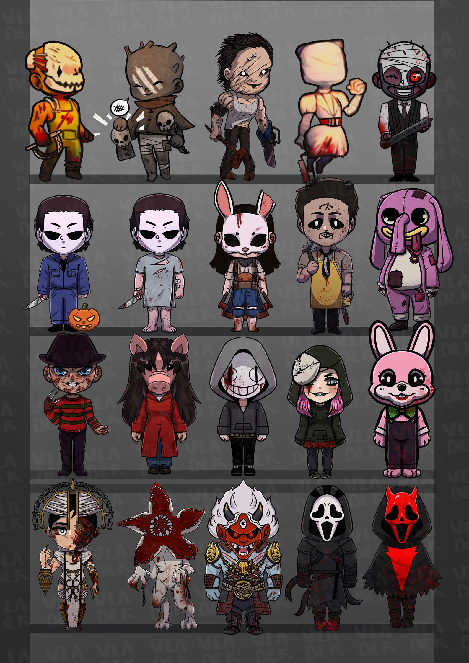 Chibi Dead by Daylight_killlers keycharms /dbd Keychain Dbd - Etsy