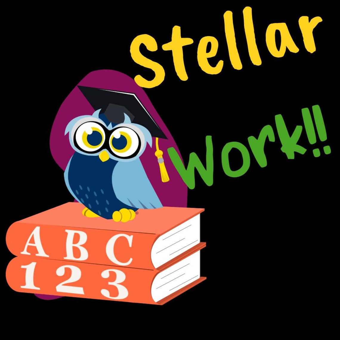 Stellar Work! Blue Scribble Motivational Reward Digital Sticker - Etsy