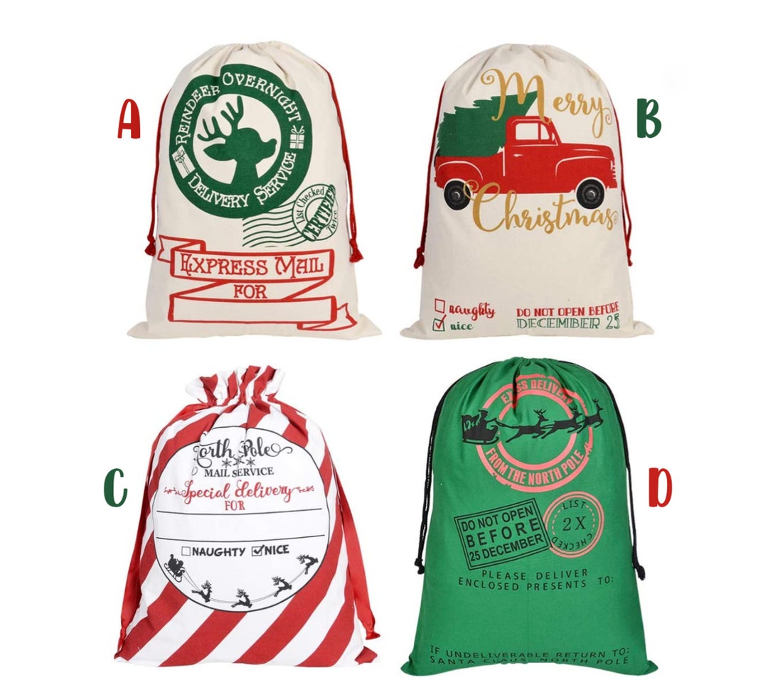 Customized Santa Sack/personalized/christmas/ Santa/gift Sack With Name ...