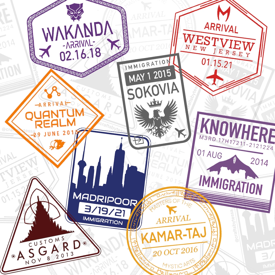 MCU Clear Passport Stickers - Etsy