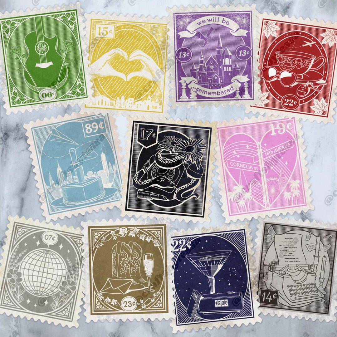 Eras Vintage Stamps Sticker Collection - Etsy