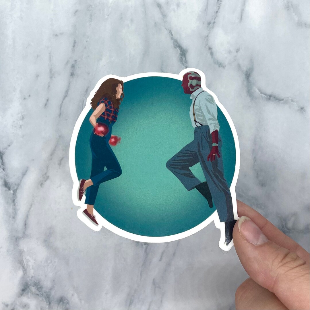 80s Wanda and Vision Sticker - Etsy