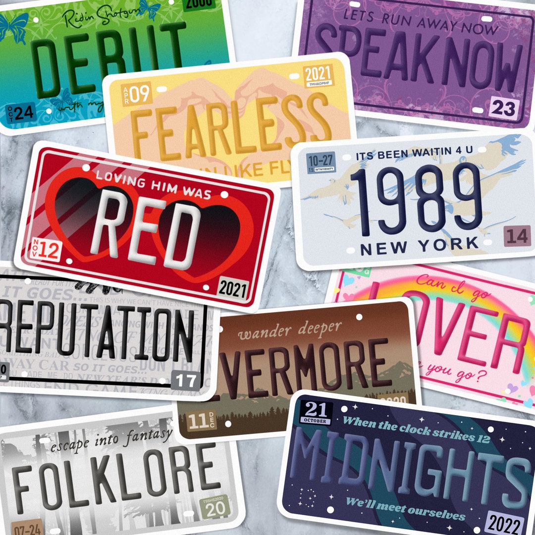 Eras License Plates Sticker Collection - Etsy