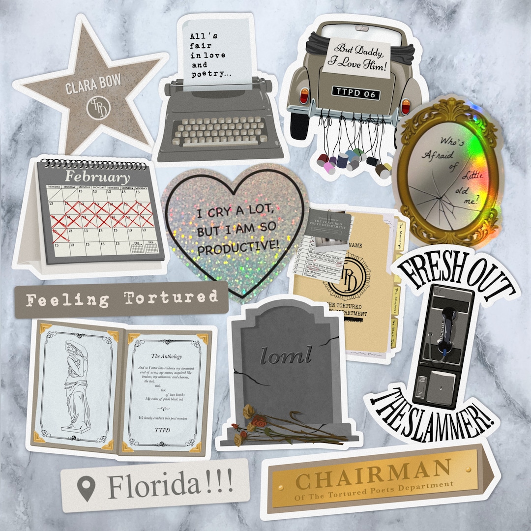 Tortured Poets Sticker Collection - Etsy