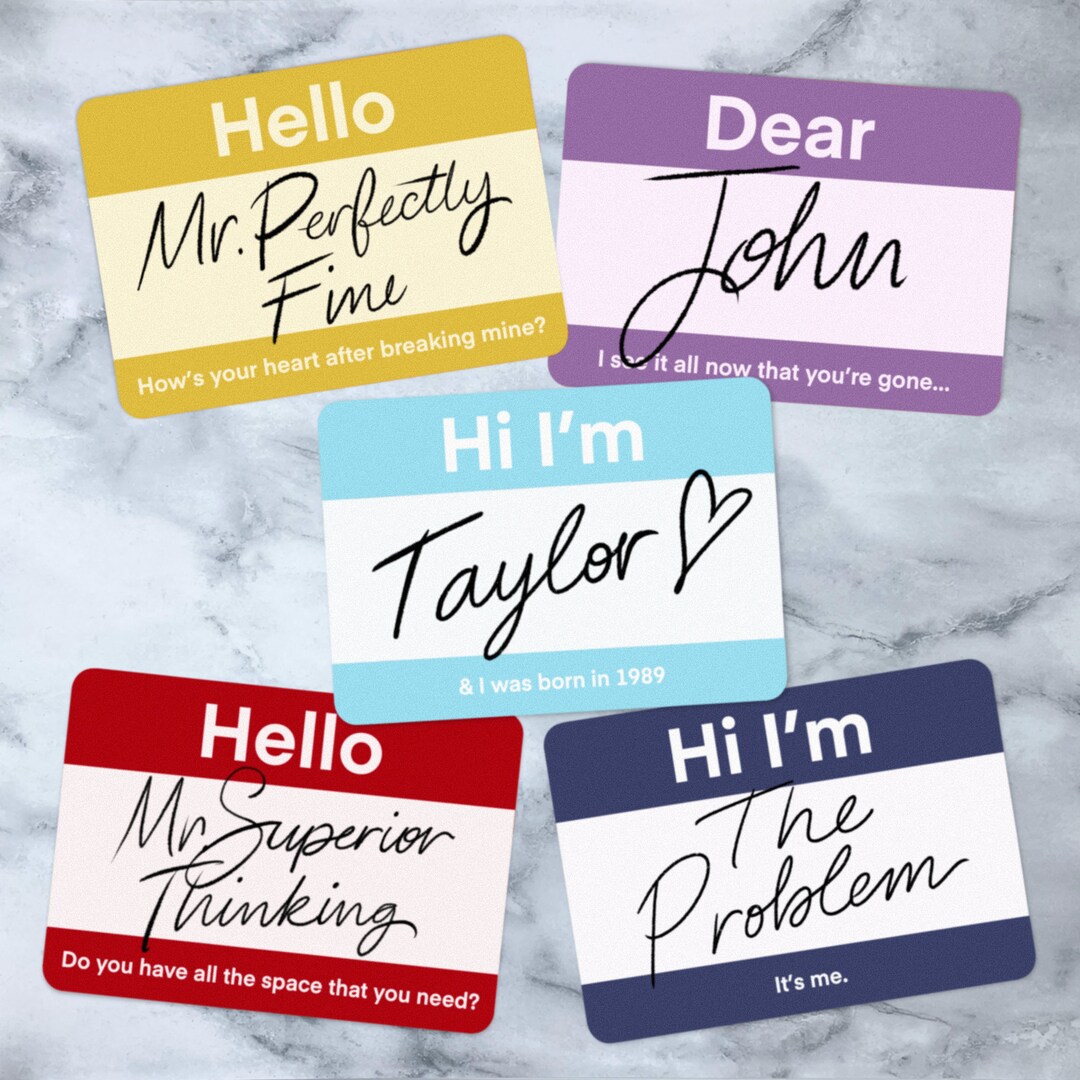 Taylor Name Tag Stickers - Etsy