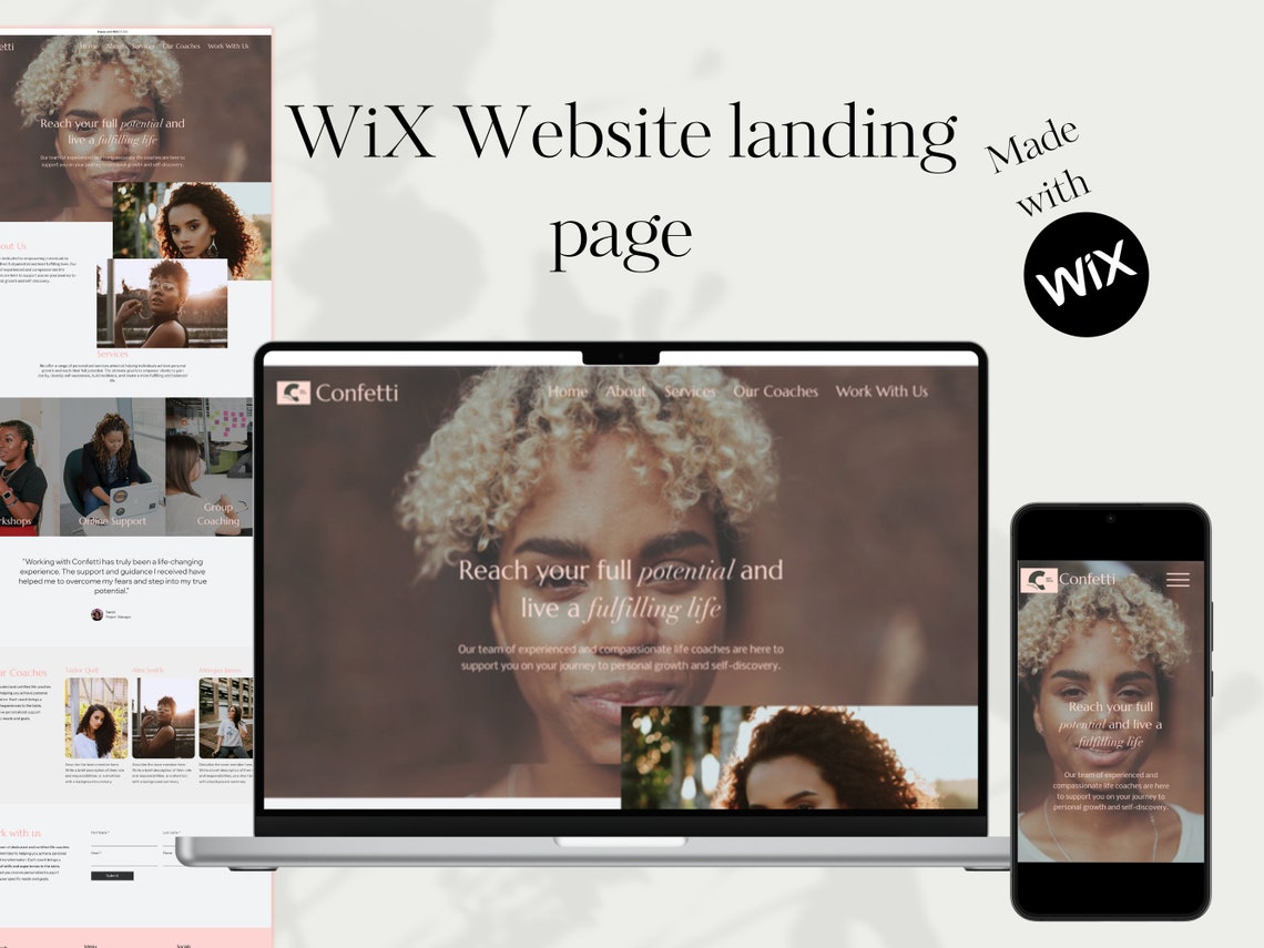 Professional Wix Landing Page Template for Coaches, Wix Website ...
