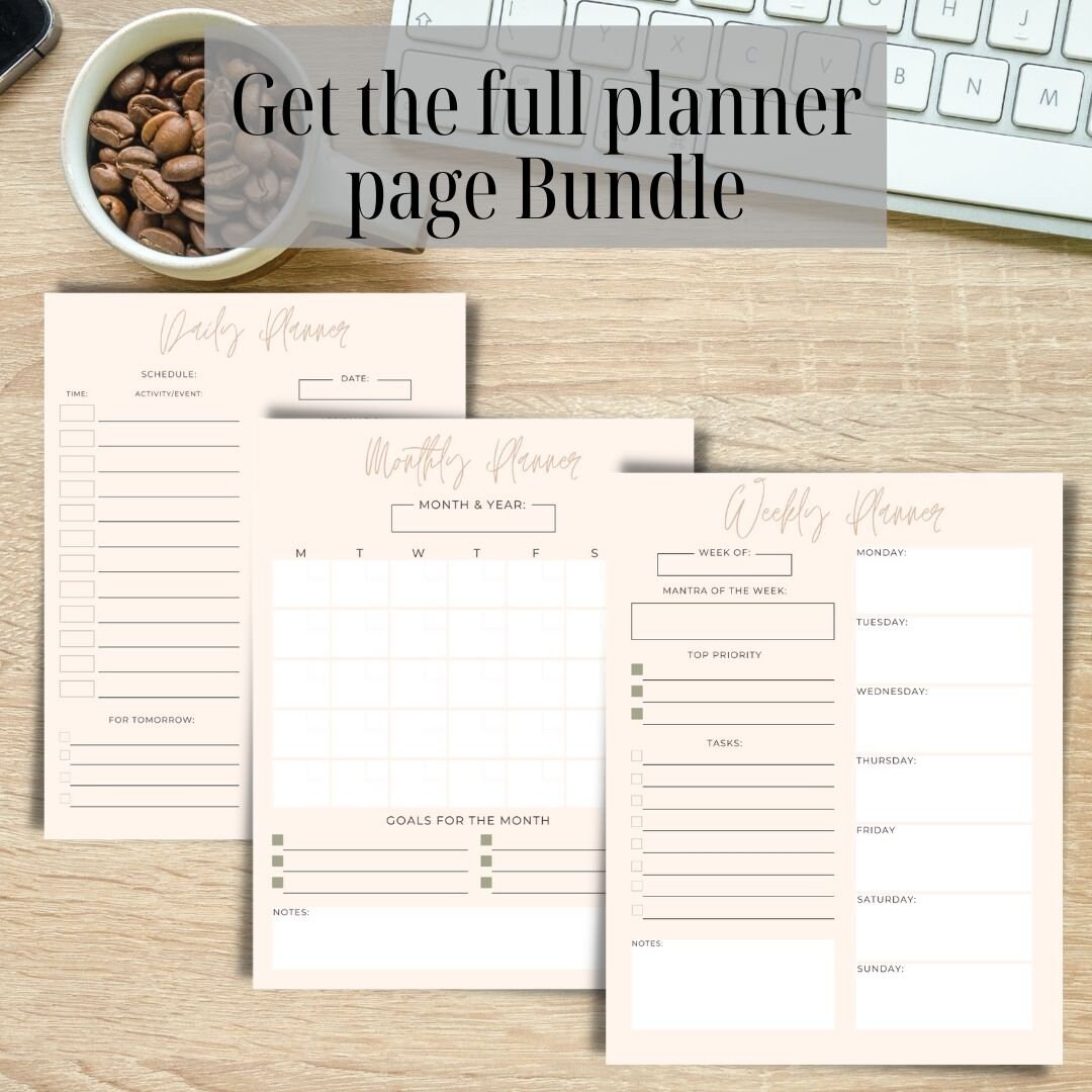 Weekly Printable Planner Weekly schedule Undated planner | Etsy