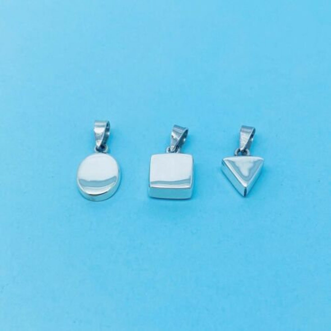 Genuine 925 Sterling Silver Small Solid Tag Pendant Avail in Different ...
