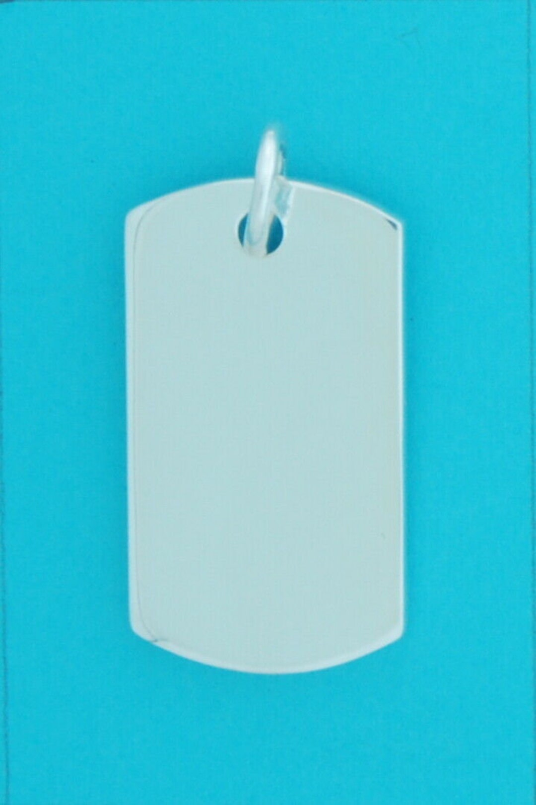 Genuine 925 Solid Heavyweight 15g Sterling Silver Cushion Shaped Tag ...