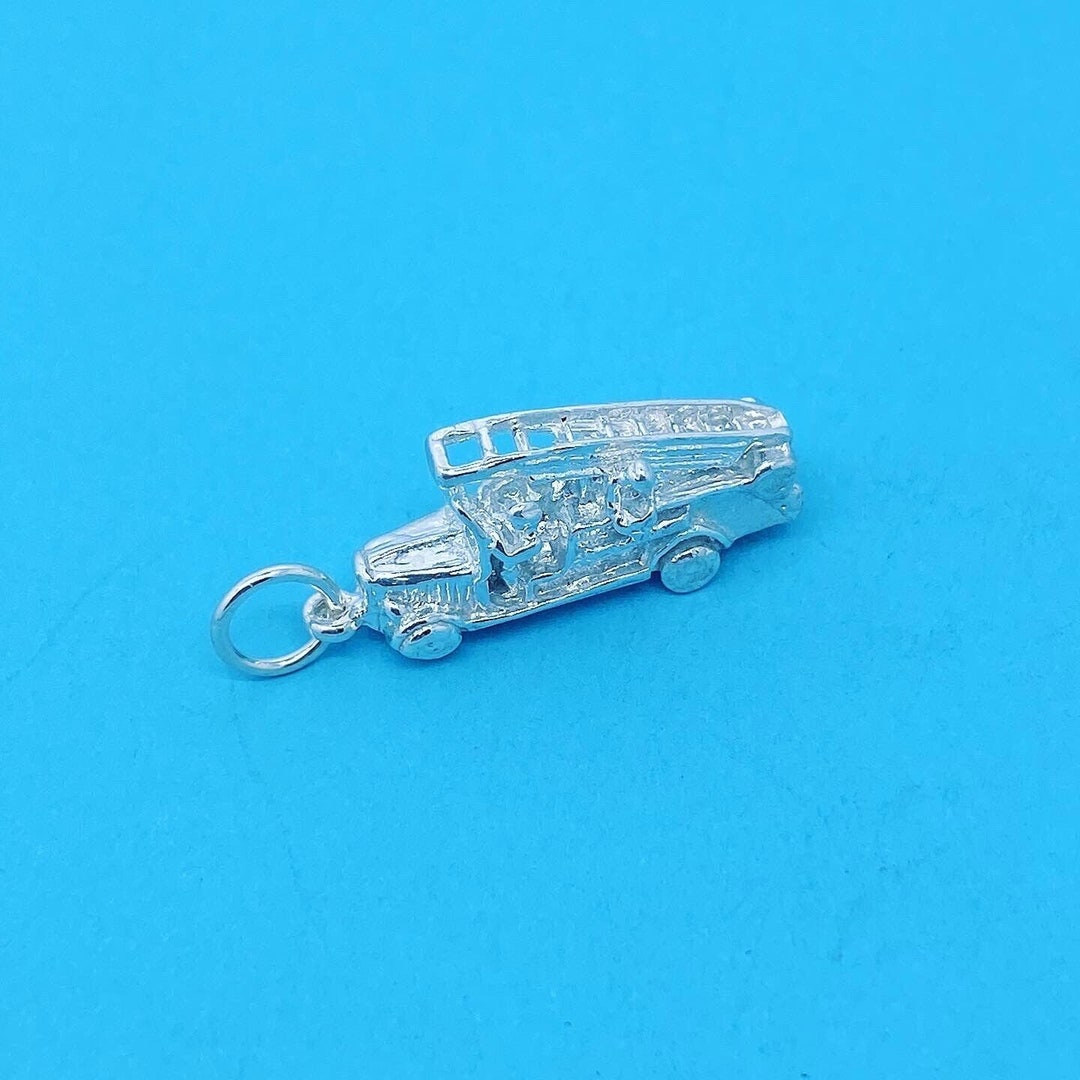Genuine 925 Sterling Silver Fire Engine Charm / Pendant - Etsy