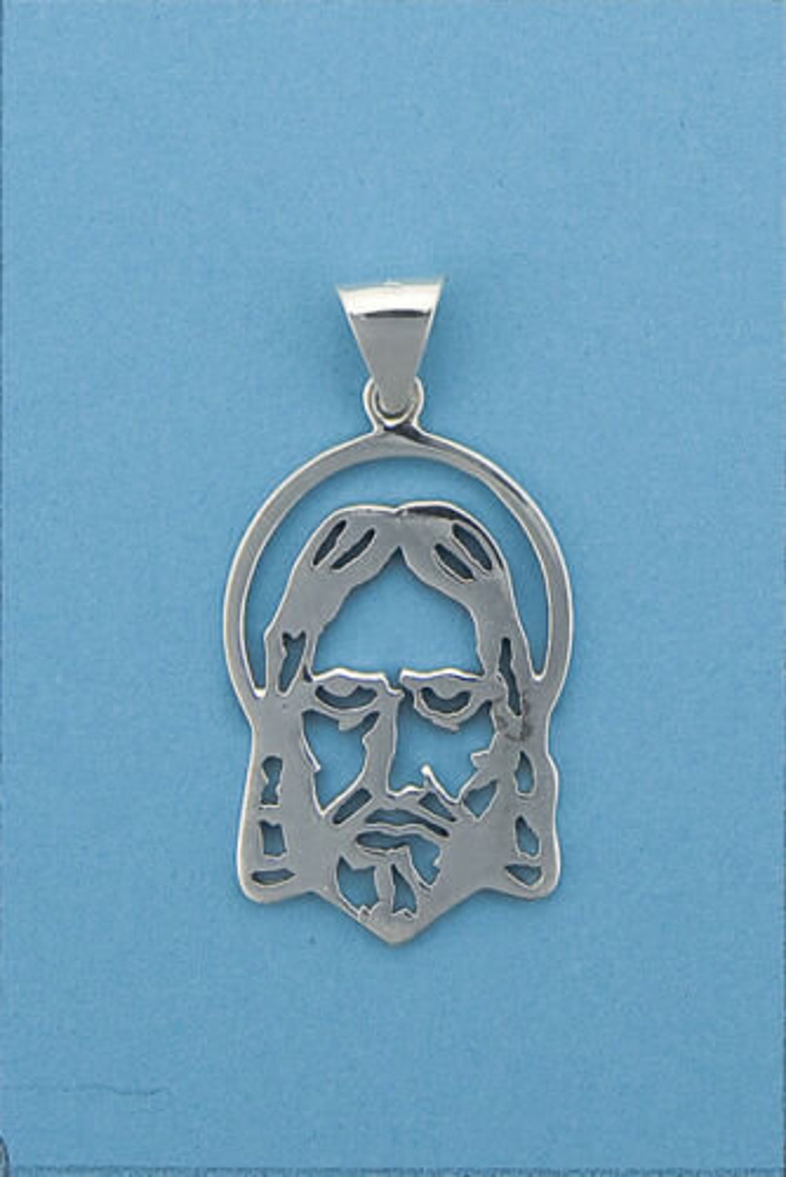 Genuine 925 Sterling Silver Jesus Christ Cut Out Face With - Etsy