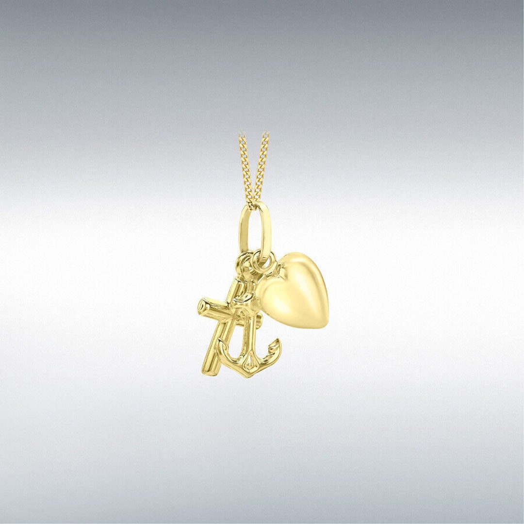 Genuine 9ct Yellow Gold Faith Hope and Charity Pendant - Etsy