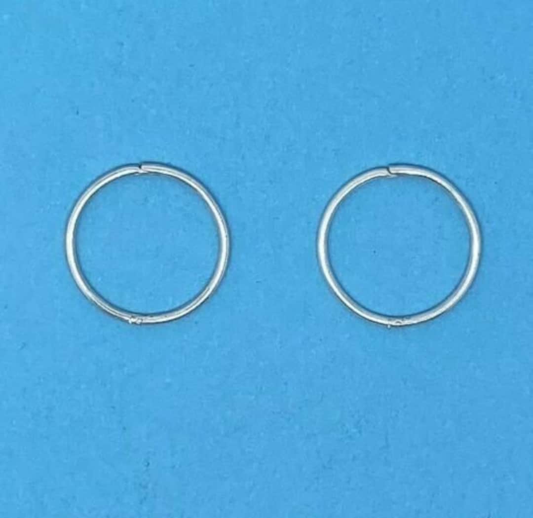 Genuine 925 Sterling Silver 15mm Hinged Sleeper Hoop Earrings - Etsy