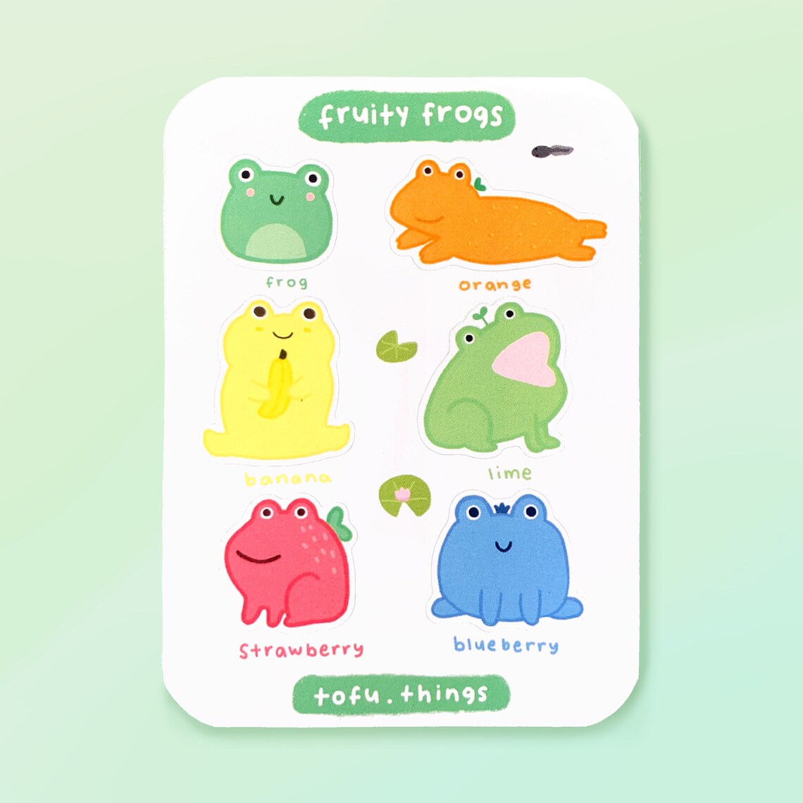 Fruity Frogs Sticker Sheet / Orange Strawberry Blueberry - Etsy