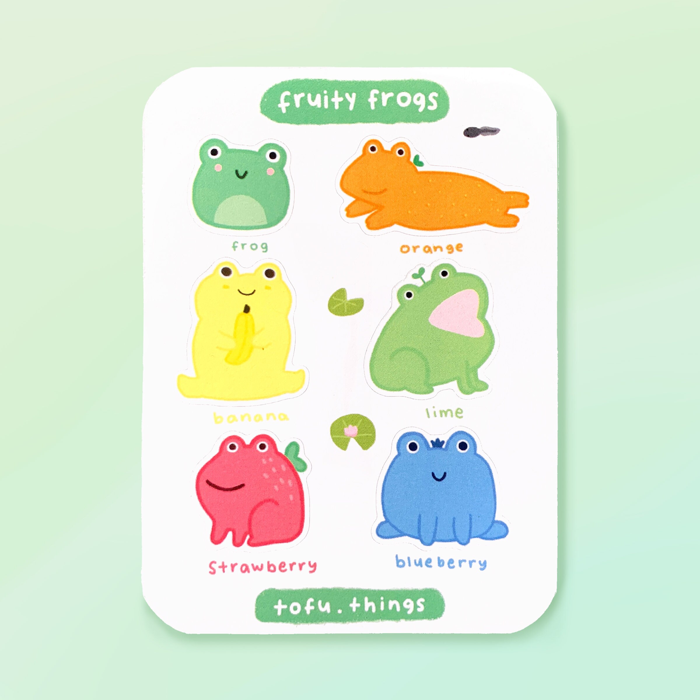 Fruity Frogs Sticker Sheet / Orange Strawberry Blueberry - Etsy