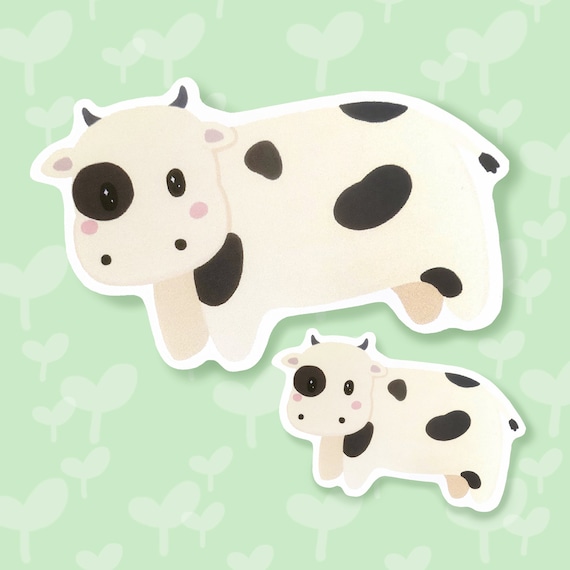 Cute Fluffy Cow Sticker / Waterproof / Paper / Moo | Etsy