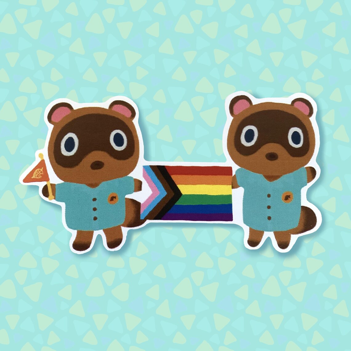 Animal Crossing Timmy and Tommy Progress Pride Flag Sticker | Etsy