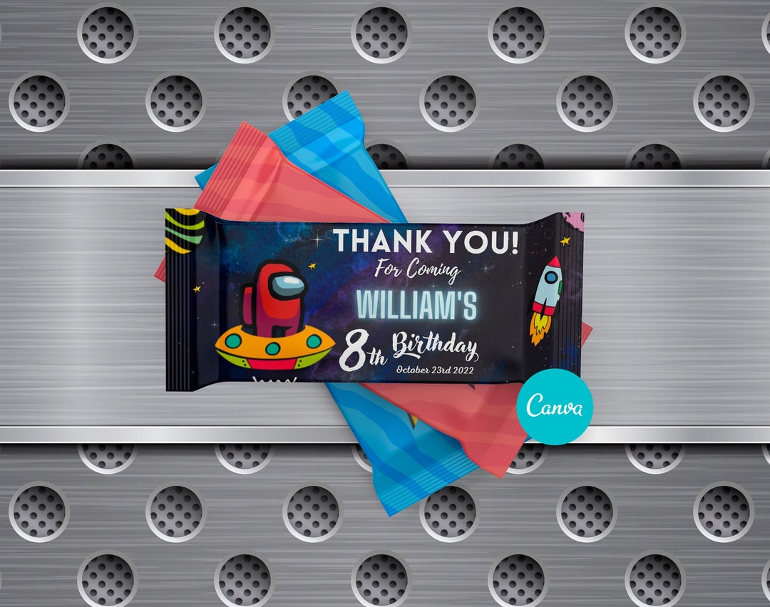 Candy Bar Wrapper Among Us Theme, Personalized Candy Wrapper, Digital ...