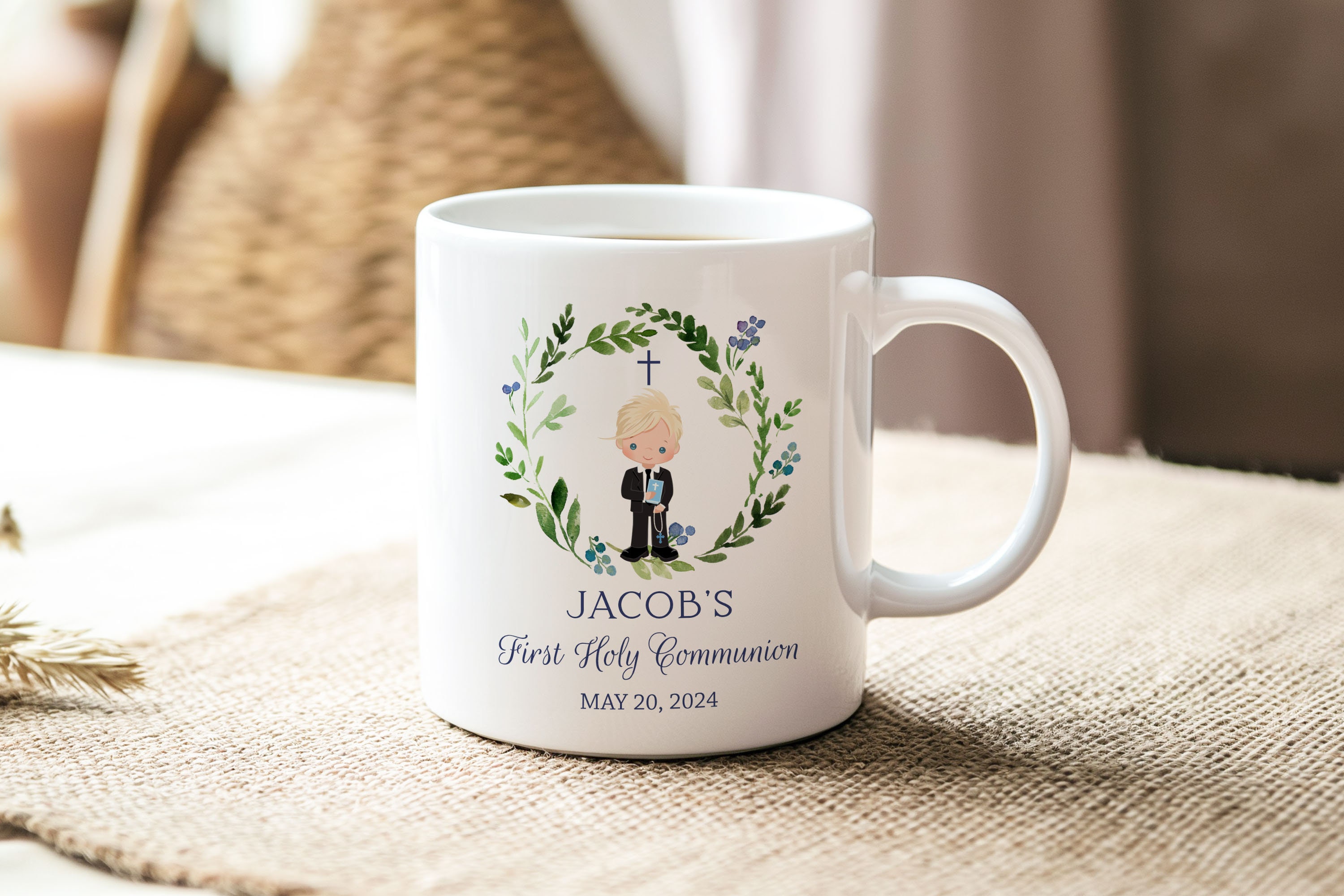 Personalized First Holy Communion Mug Favors, Boy First Communion ...