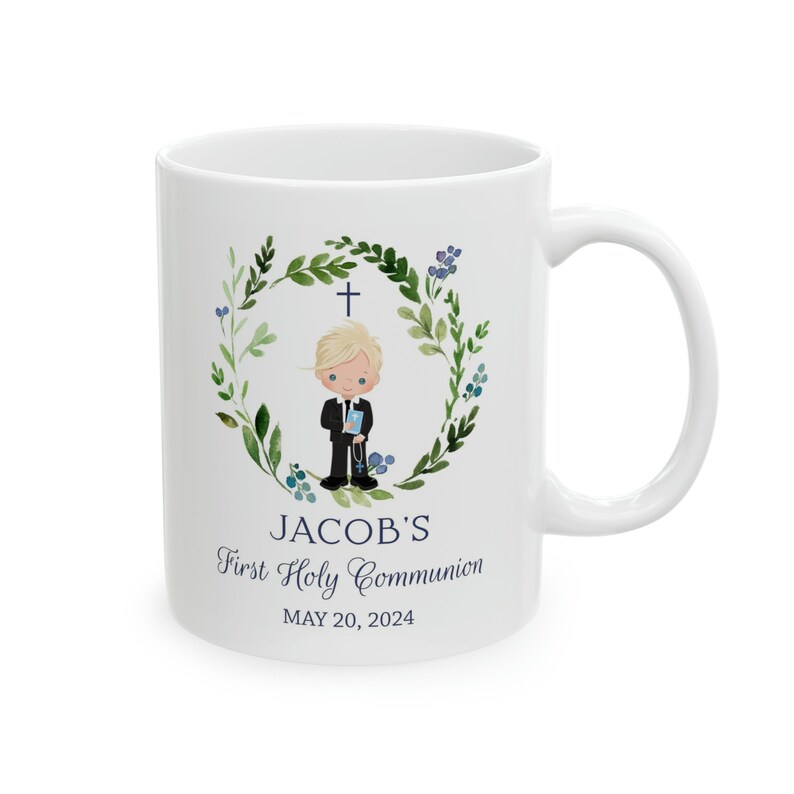 Personalized First Holy Communion Mug Favors, Boy First Communion ...