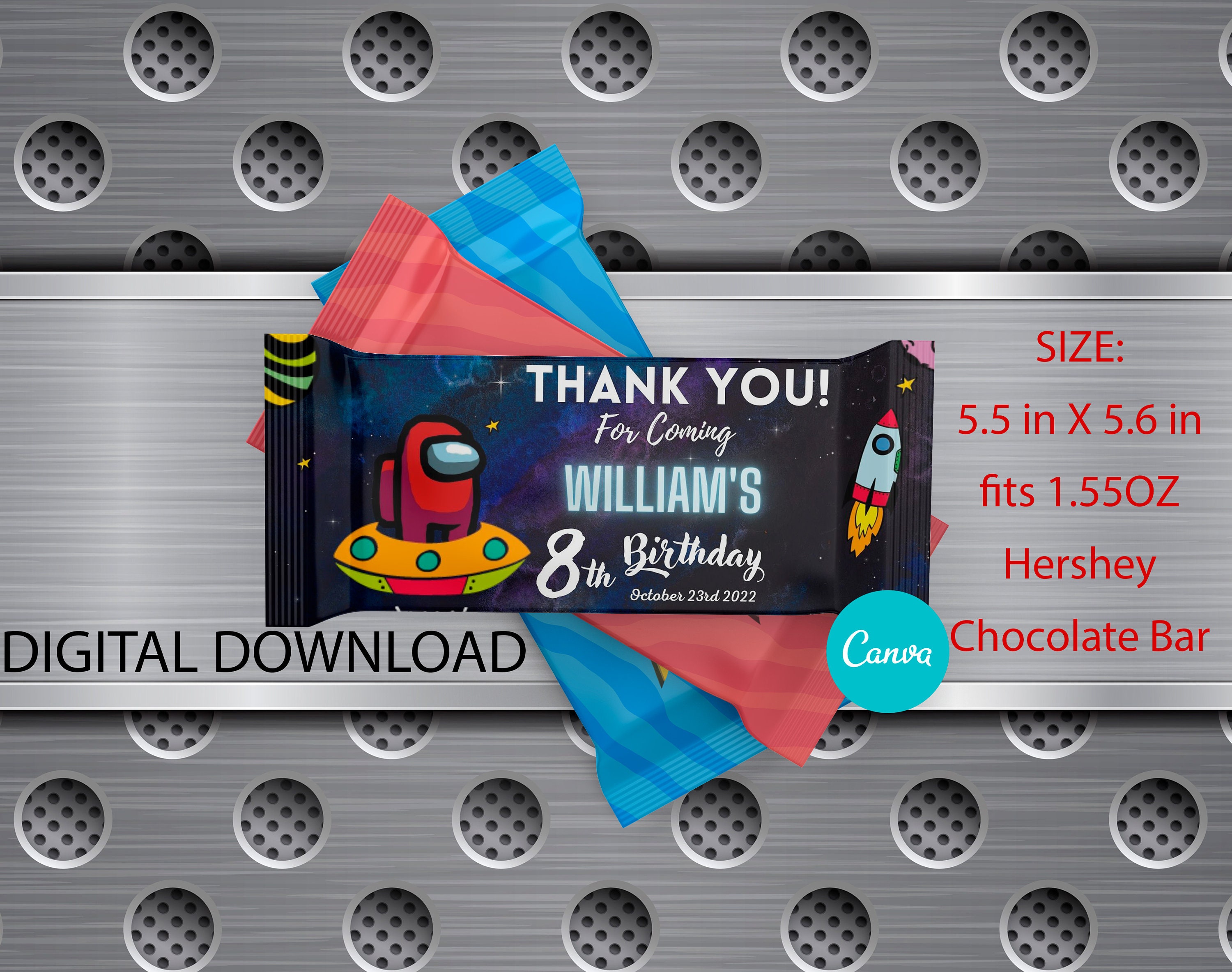 Candy Bar Wrapper Among Us Theme, Personalized Candy Wrapper, Digital ...