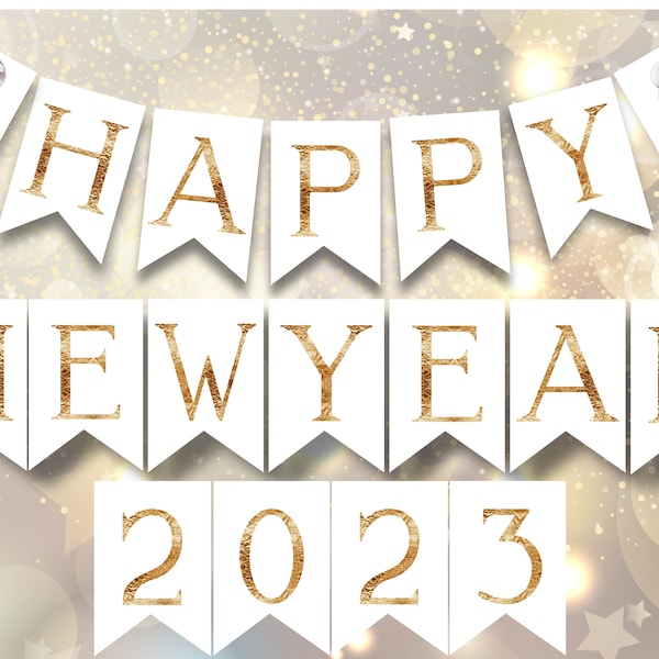 Happy New Year Banner - Etsy