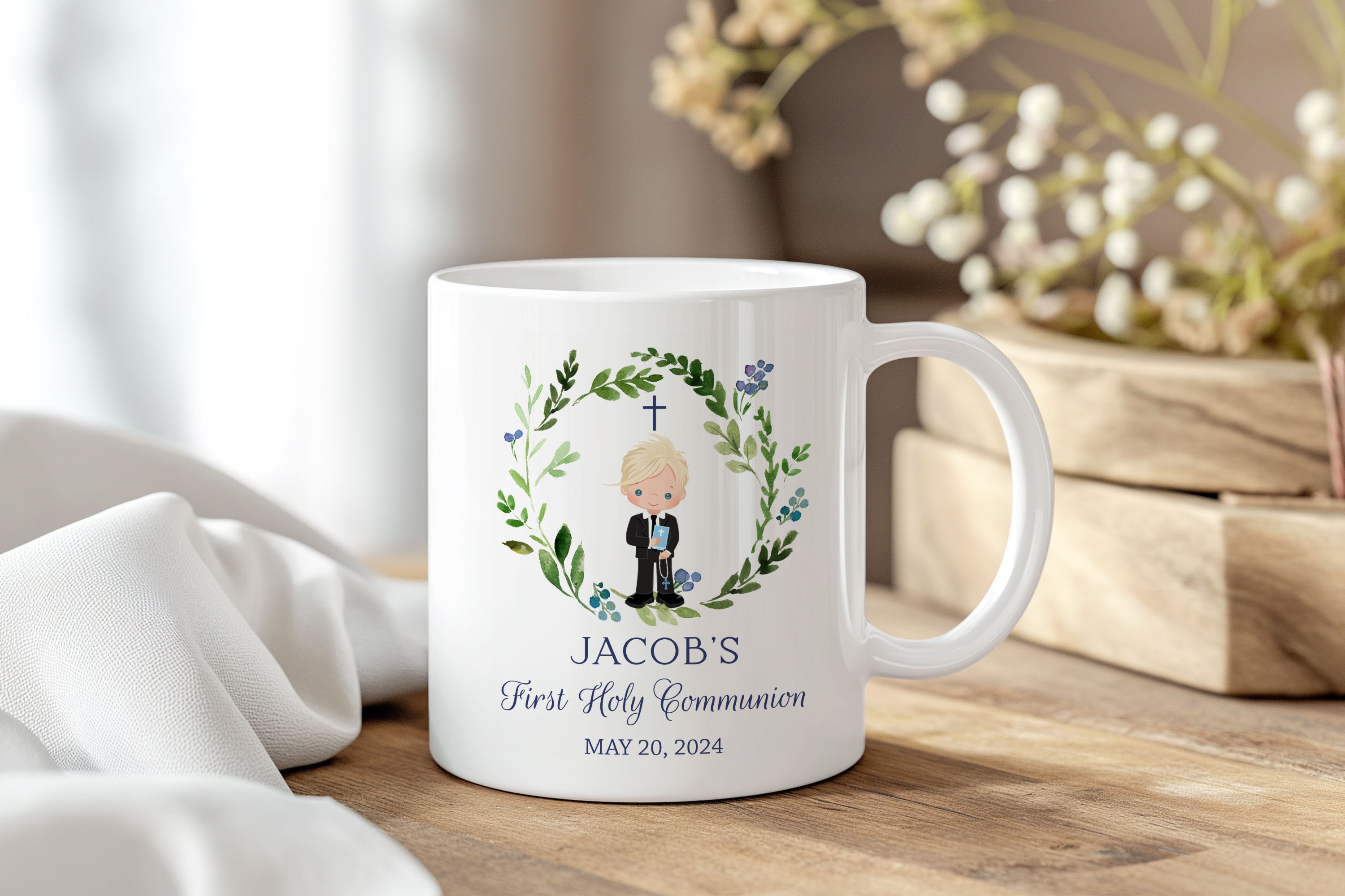 Personalized First Holy Communion Mug Favors, Boy First Communion ...