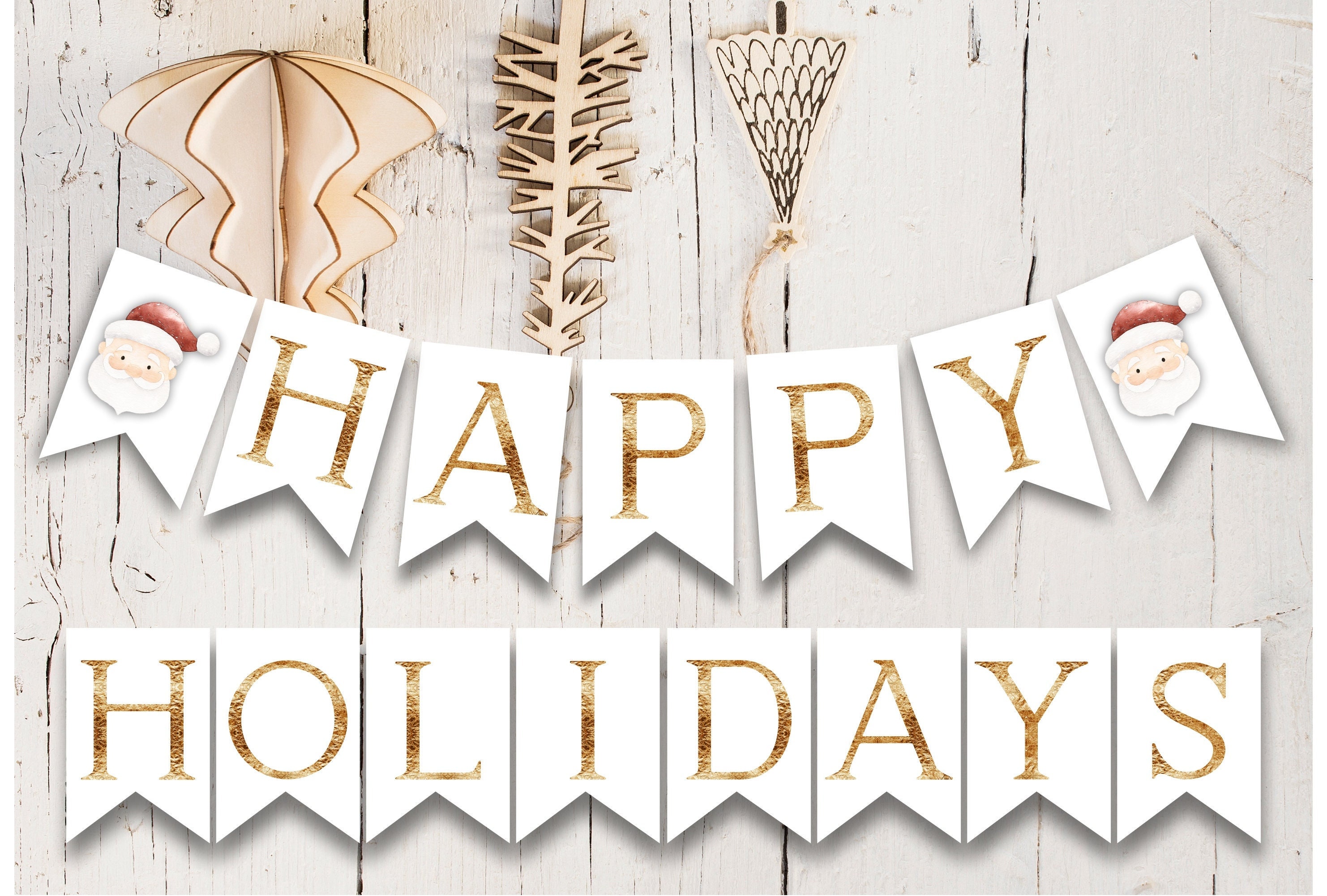 Happy Holidays Banner Blue
