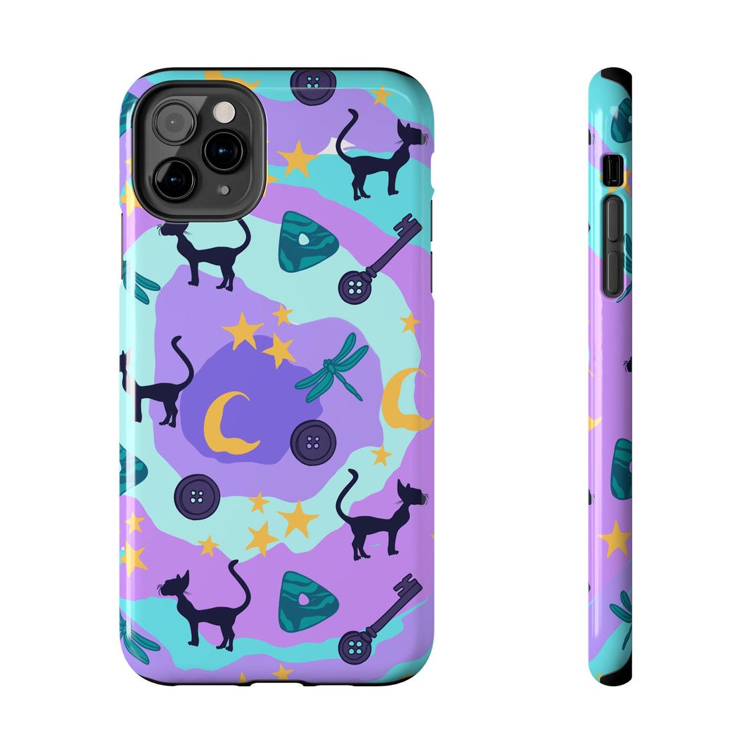 Coraline Inspired Spooky Halloween Neon Black Cat Phone Case - Etsy