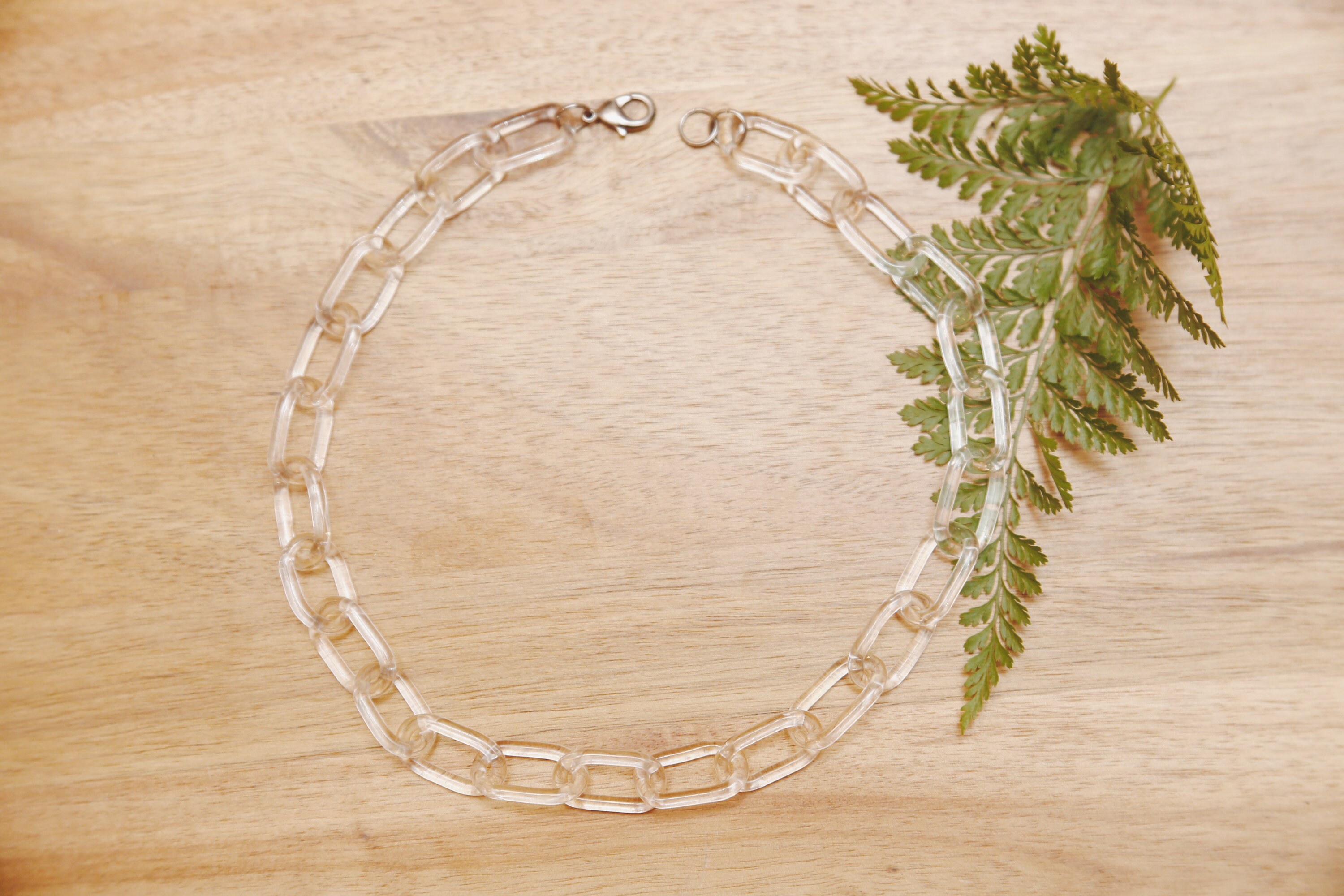 Clear Glass Chain Necklace - Etsy