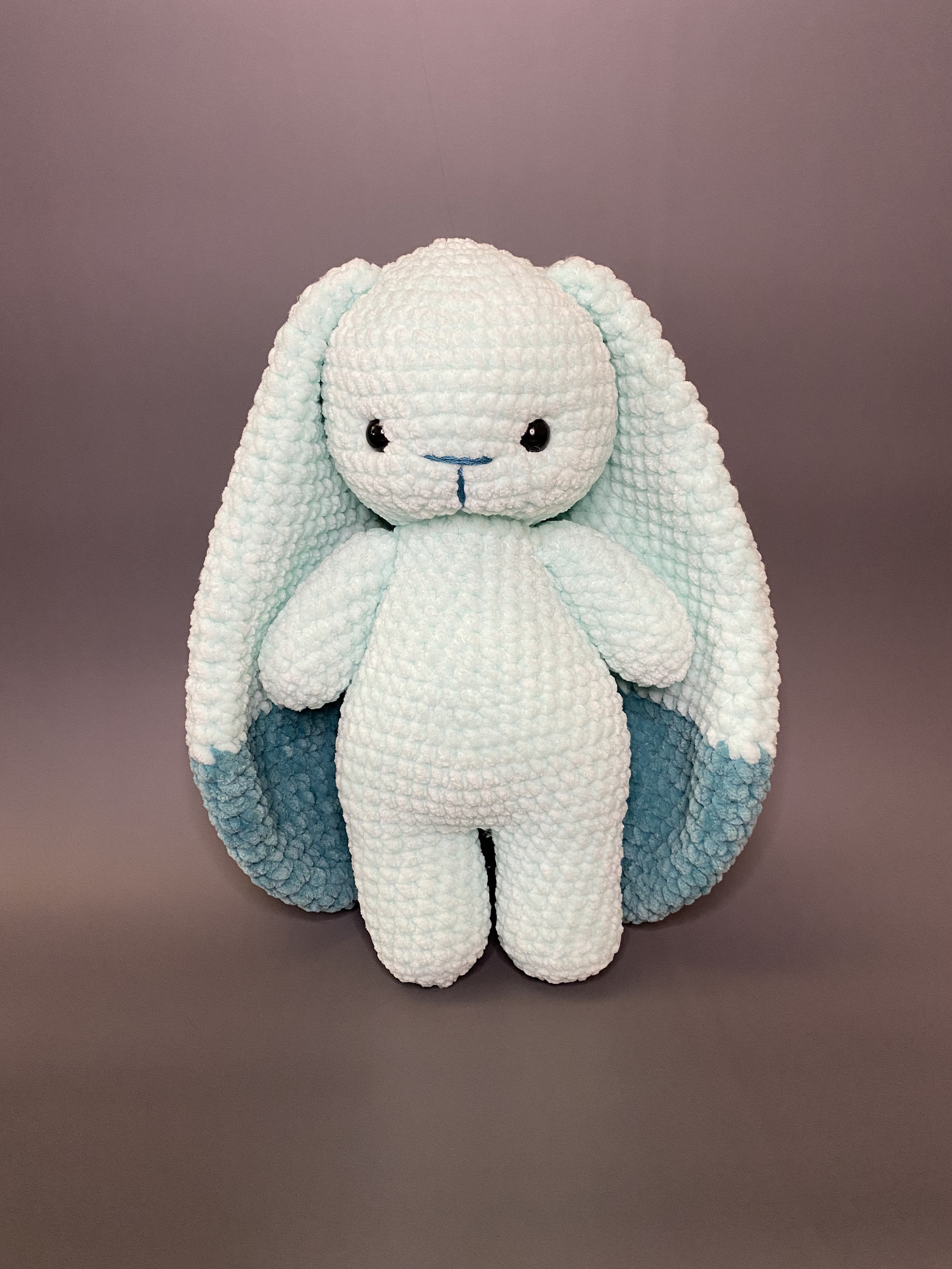 Crochet Bunny With Blue Ear Tips - Etsy