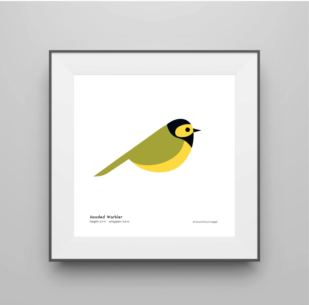 Hooded Warbler Art Print / Field Guide / Bird Poster / Bird - Etsy