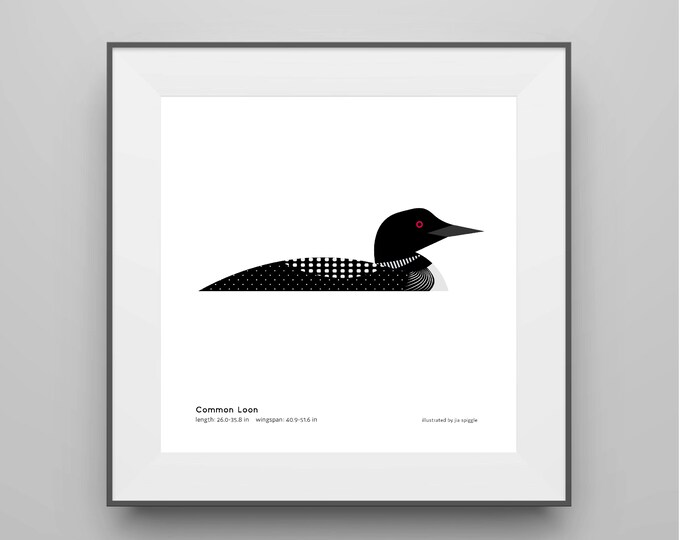 Two Loons Linocut Block Print Bird Ornithology Avian Relief Print - Etsy