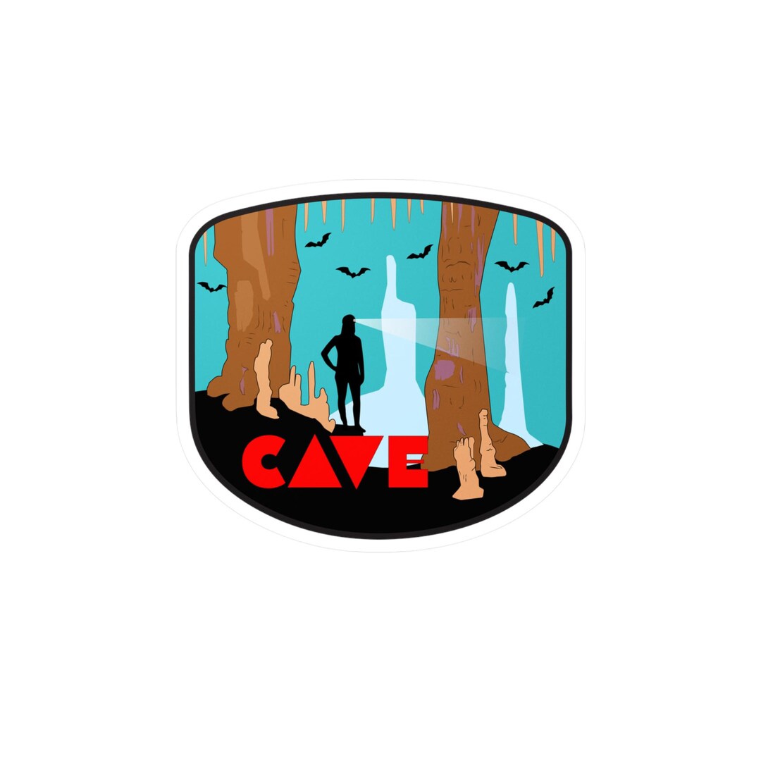 Cave Explorer Sticker Kiss-cut Vinyl Decal | Cave Silhouette ...
