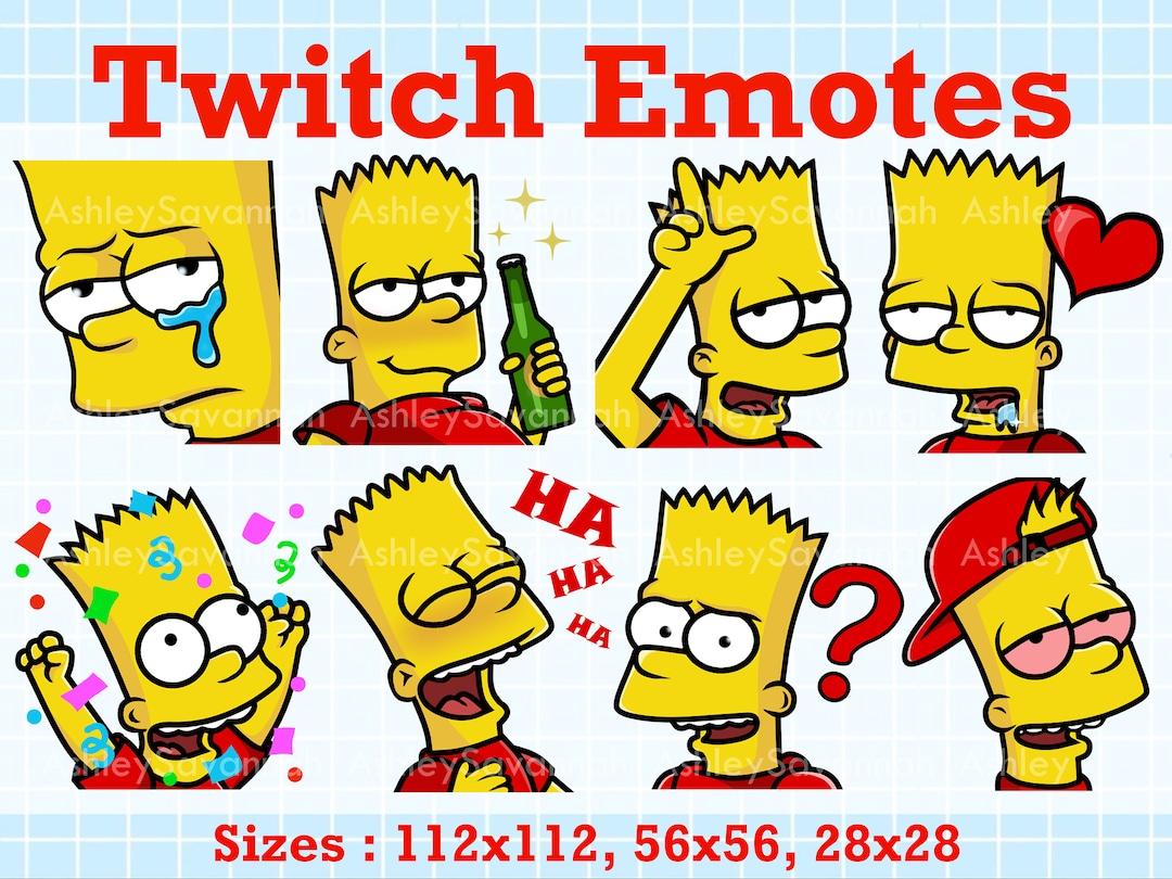 Twitch Emotes - Bart Simpson - Etsy