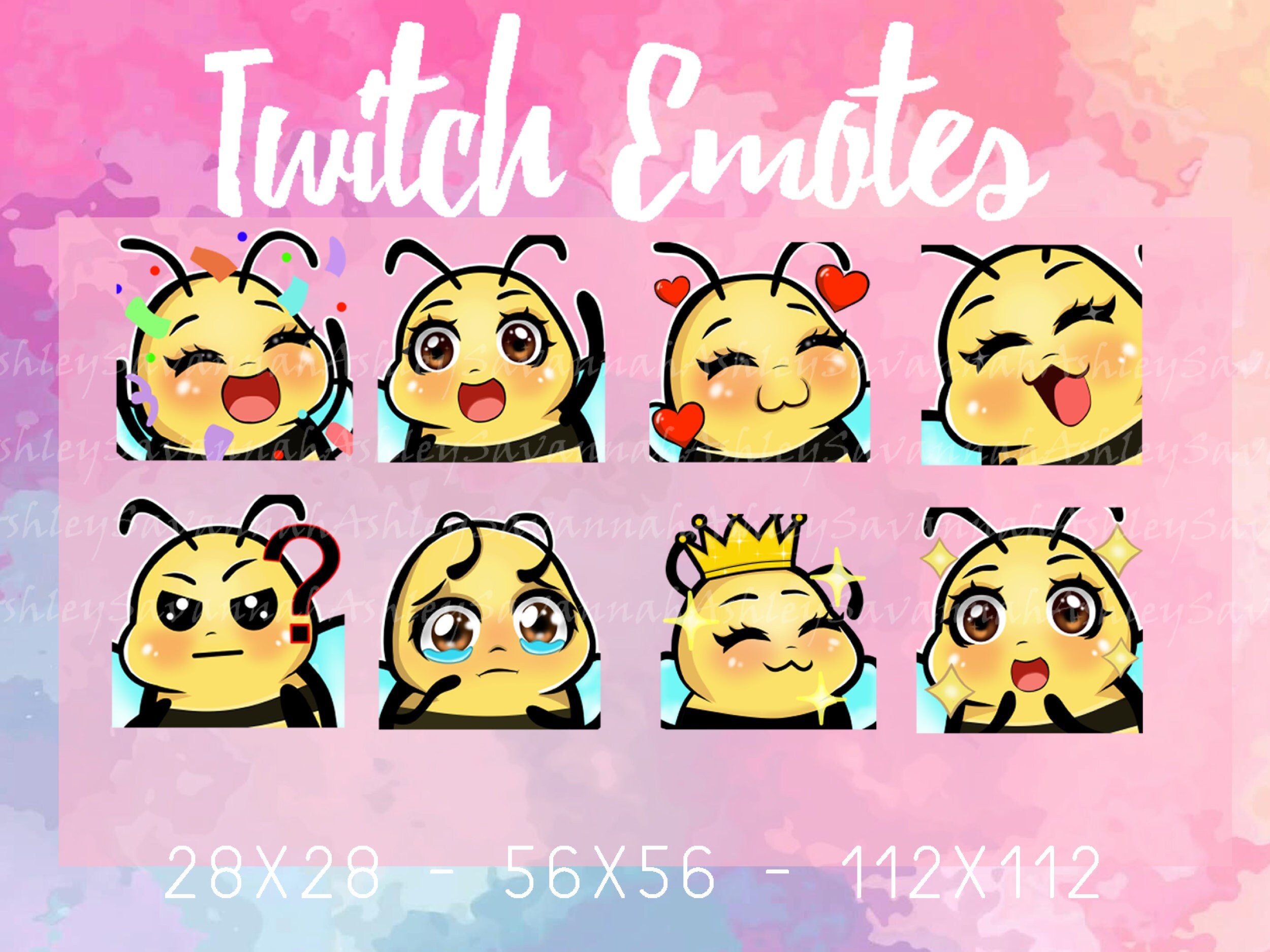 Cute Honey Bee Twitch Discord Emotes / Animal Emote / Insects | Etsy