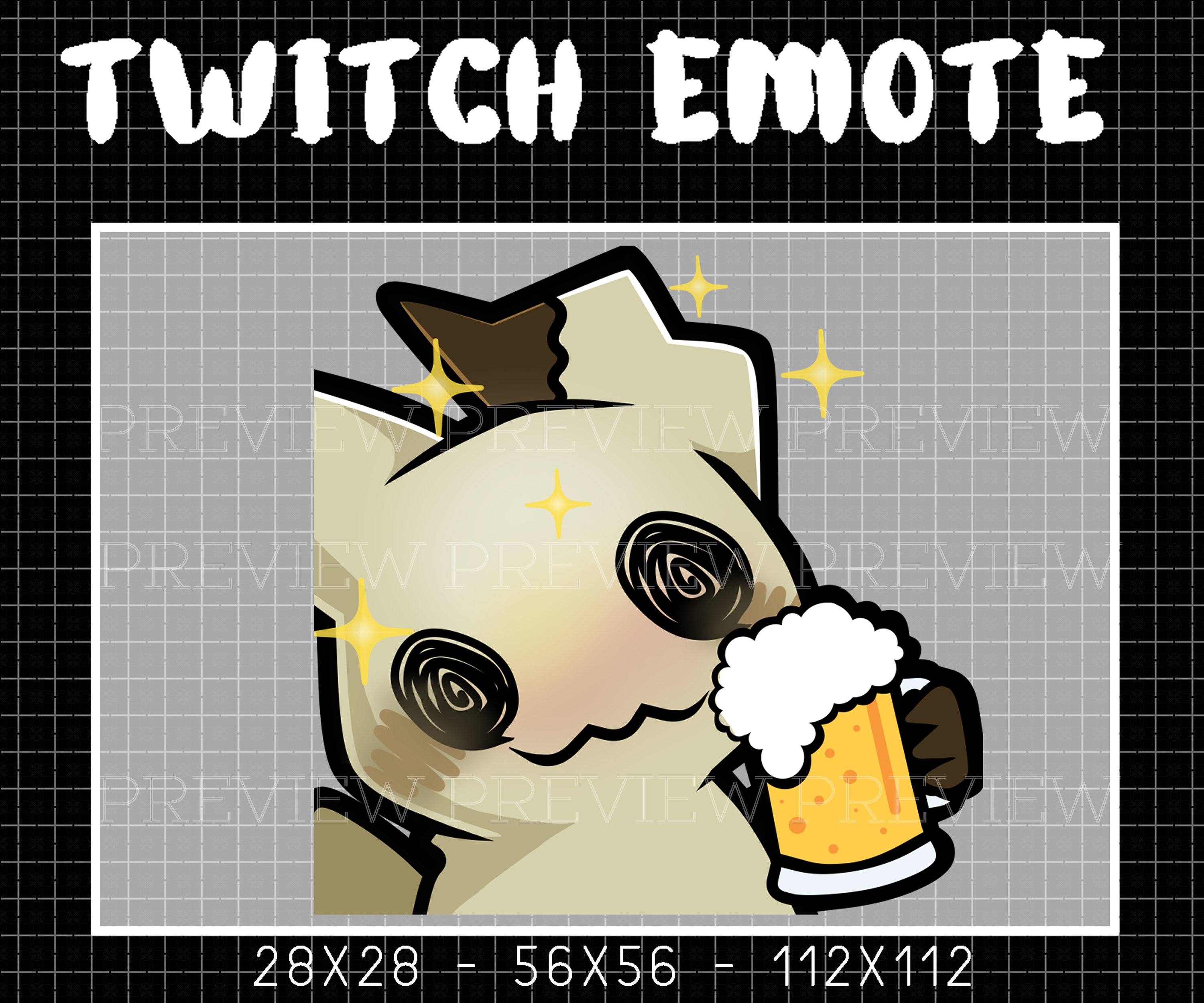 Pokemon Emote- Mimikyu Twitch Emote - Pikachu Emote - for Discord or ...