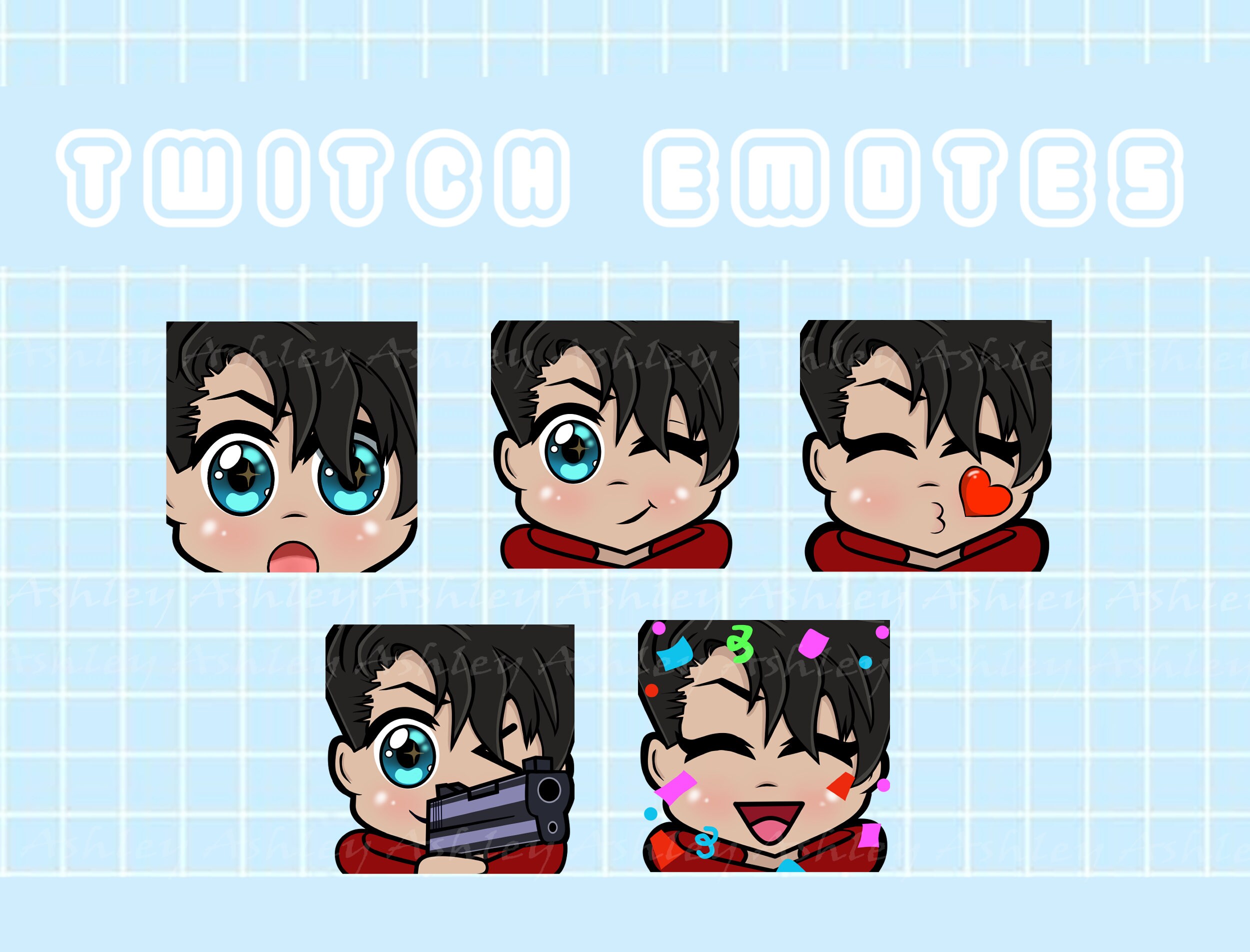 Twitch Emotes Pack, Black Hair Boy, Twitch Emotes for Streamer, Discord ...