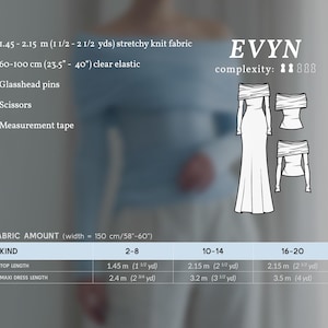 Off-shoulder Drape Top/dress Sewing Pattern: Evyn Design (PDF Pattern ...