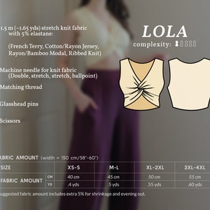 Lola Twist Knit Crop Top Sewing Pattern (PDF Download) - Etsy