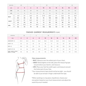 Rosetta Ruched Bust Dress Sewing Pattern: Shirred Back, US Sizes 2-20 ...