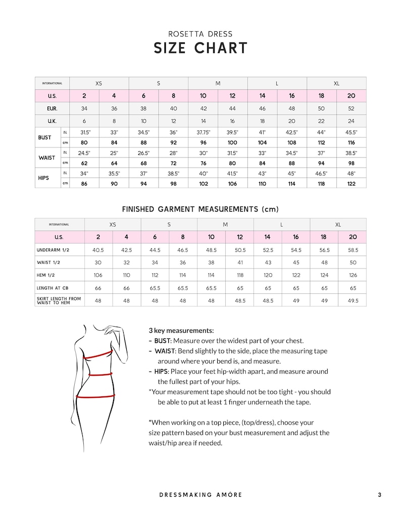 Rosetta Ruched Bust Dress Sewing Pattern: Shirred Back, US Sizes 2-20 ...