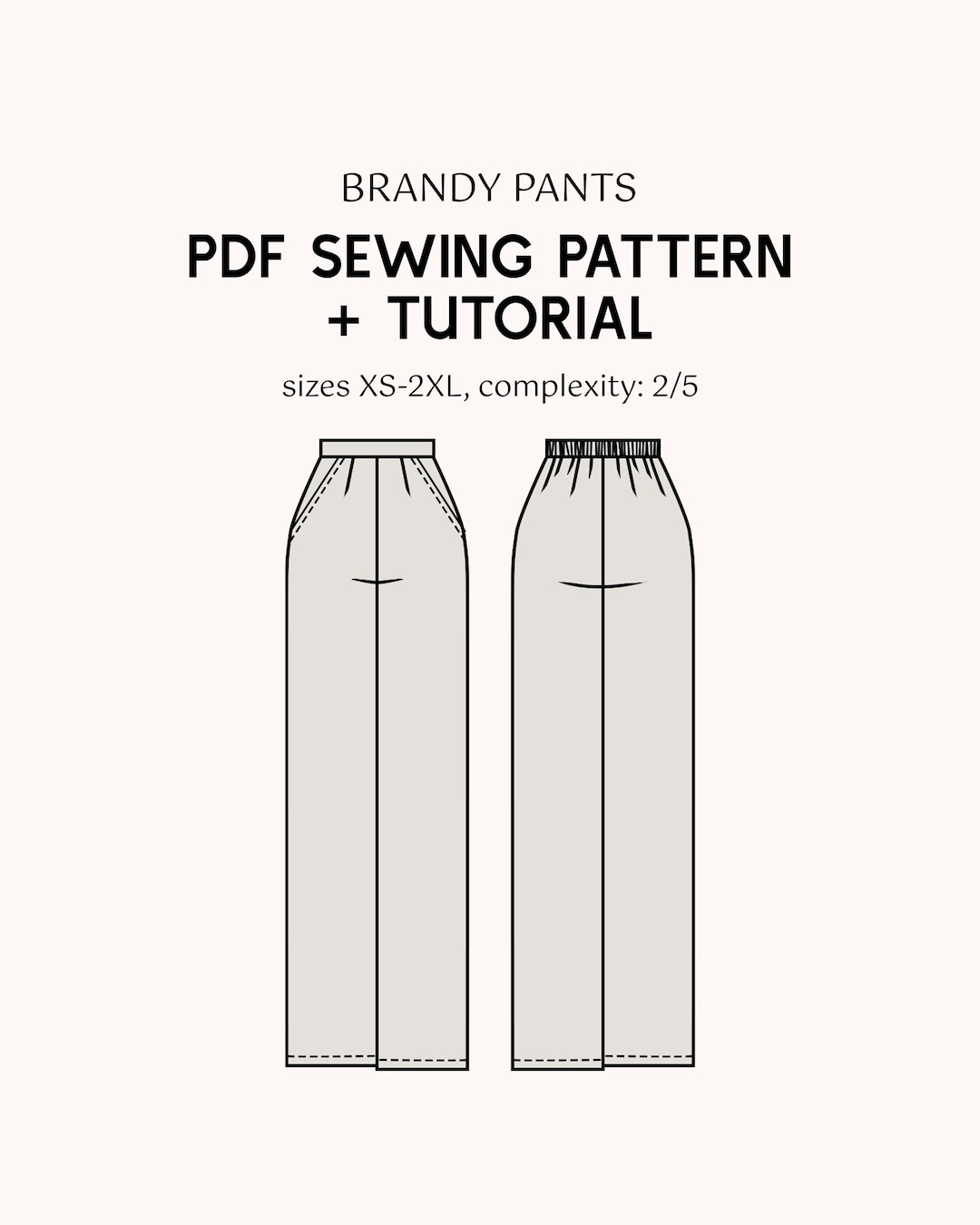 Wide Leg Palazzo Pants Sewing Pattern: High-waist (PDF Pattern) - Etsy
