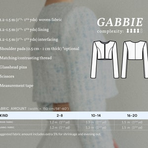 Gabbie Cropped Tweed Jacket PDF Sewing Pattern - US Sizes 2-20 - PDF ...