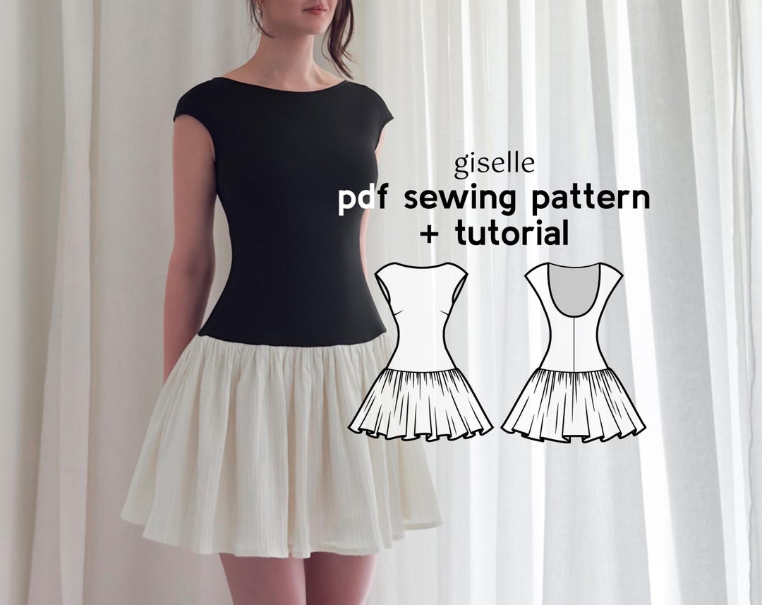 Giselle Drop Waist Dress Sewing Pattern: Fit & Flare, US Sizes 2-20 ...
