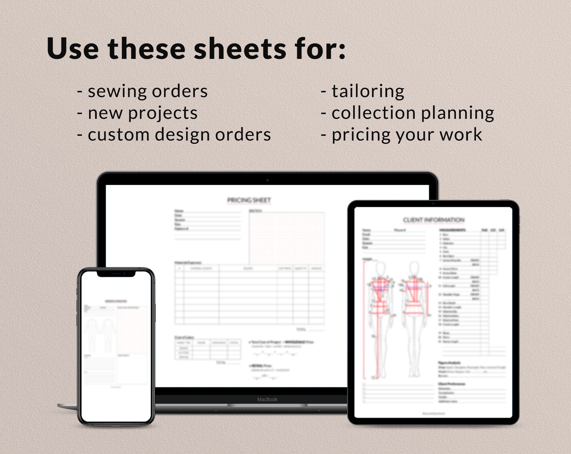 Sewing Planner Printable for Sewing Order Organizational | Etsy